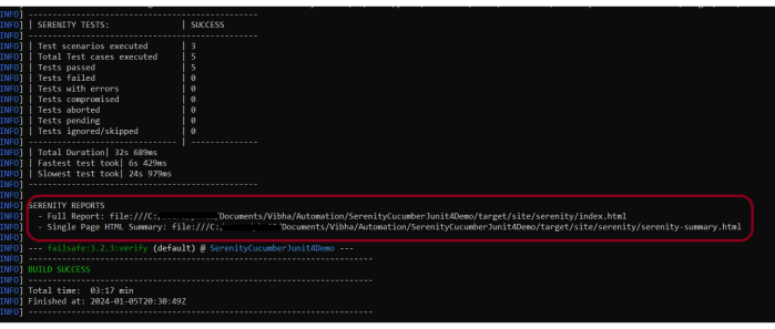 Serenity Report – QA Automation Expert